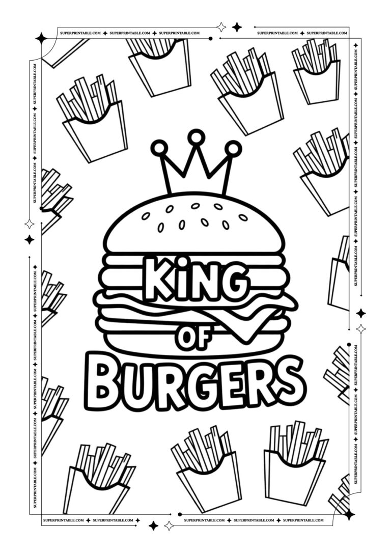 20 Burger Coloring Pages (Free PDF Printables)
