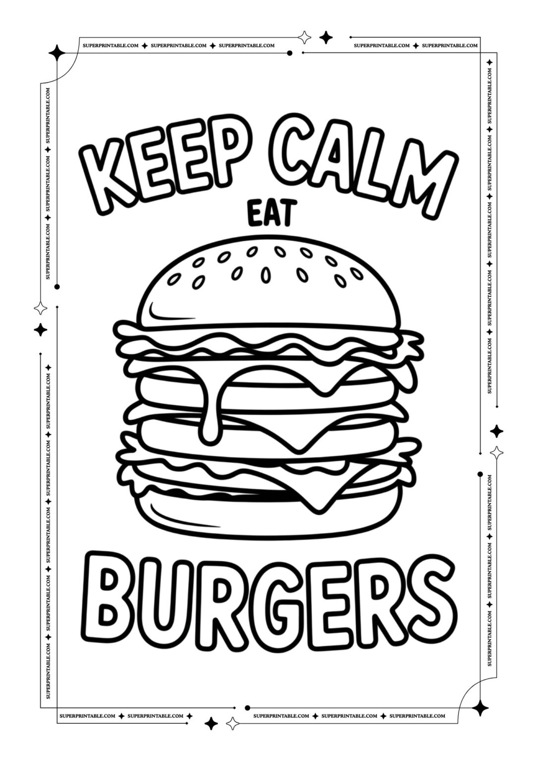 20 Burger Coloring Pages (Free PDF Printables)