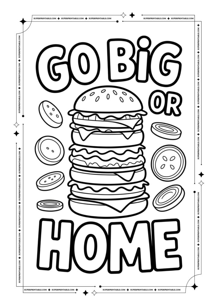 20 Burger Coloring Pages (Free PDF Printables)
