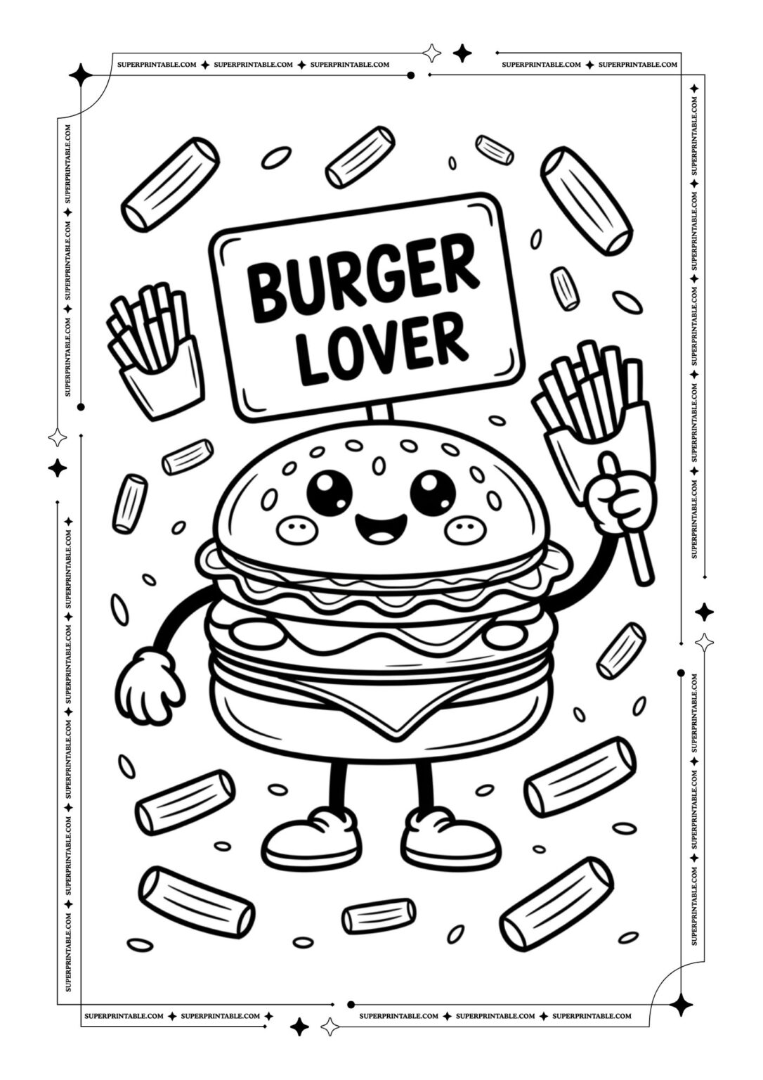 20 Burger Coloring Pages (Free PDF Printables)