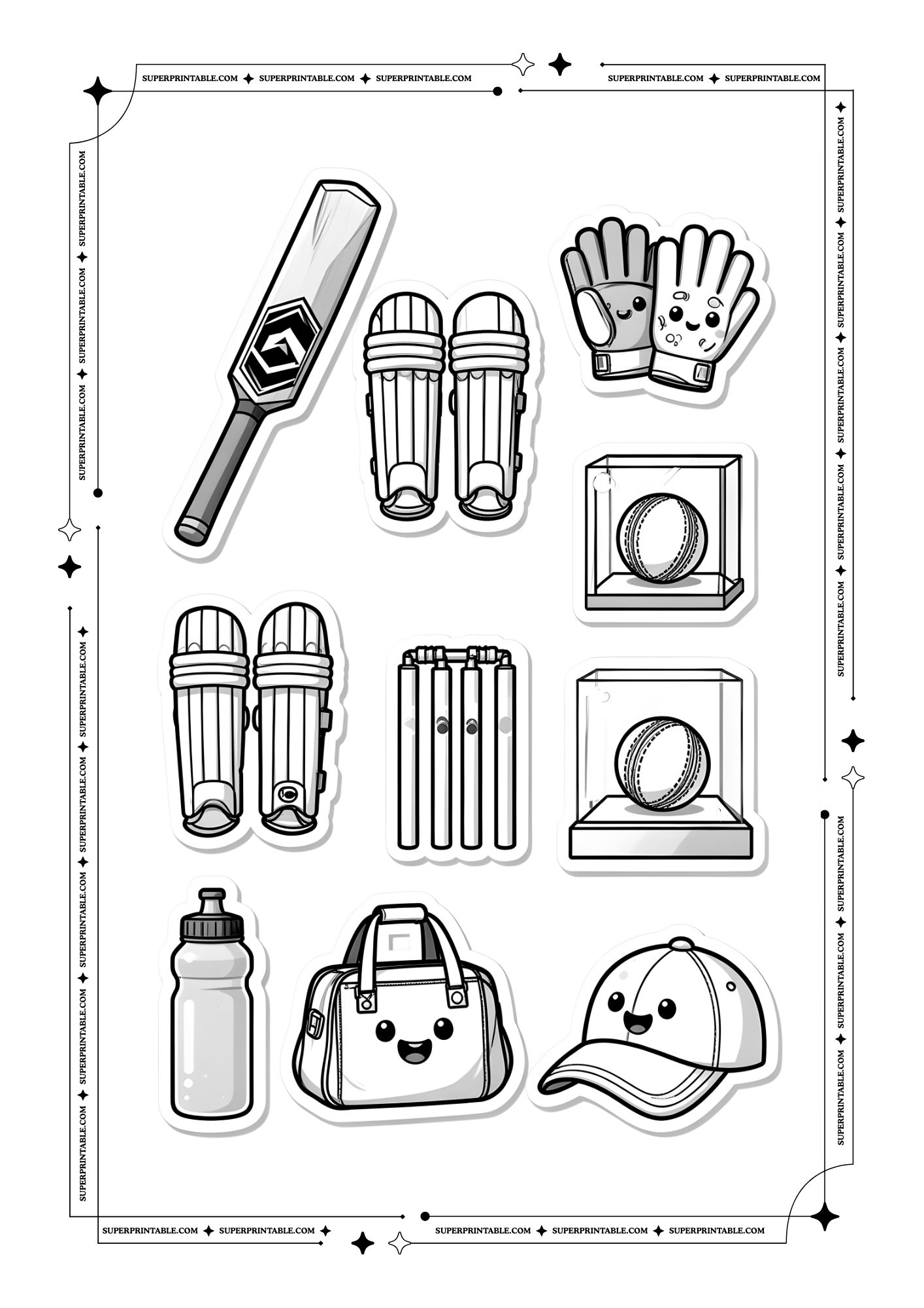 10+ Cricket Sticker Coloring Page (Free PDF Printables)