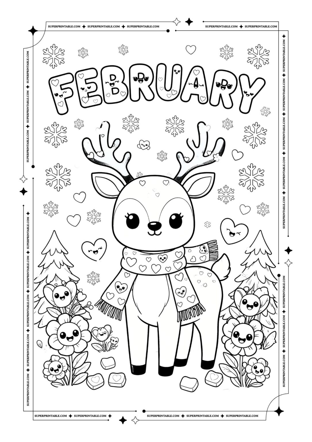 18+ Cute February Coloring Pages (Free PDF Printables)