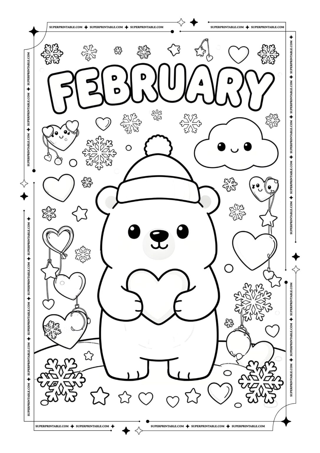 18+ Cute February Coloring Pages (Free PDF Printables)