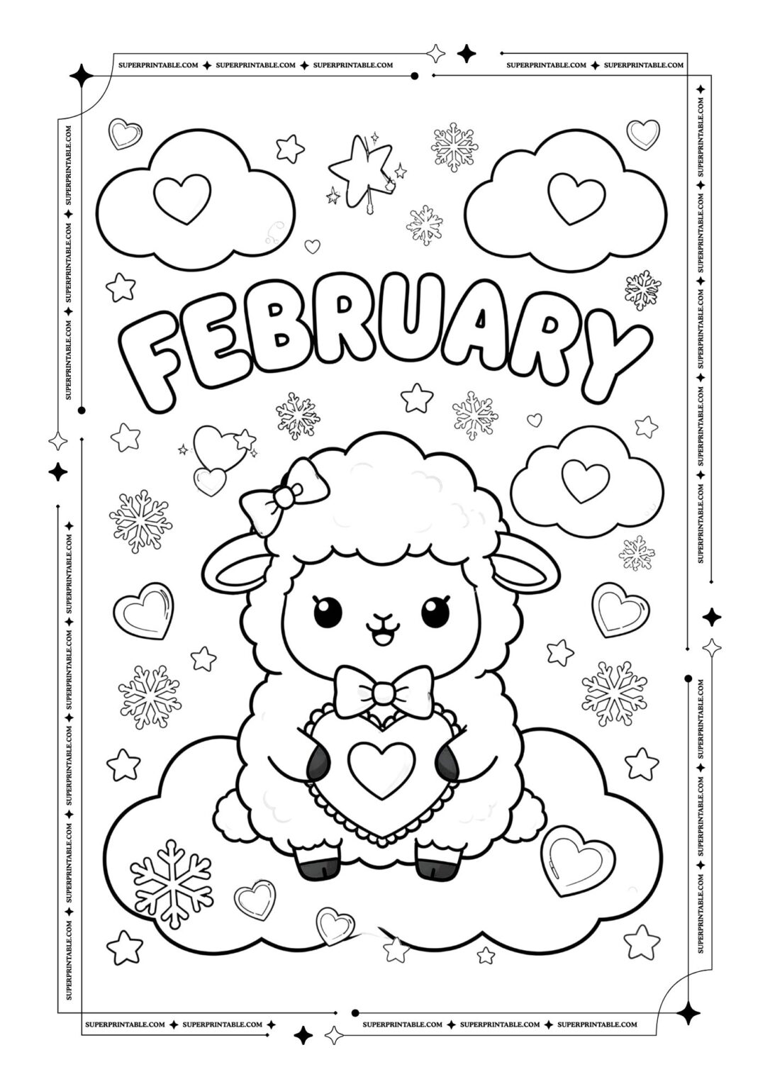 18+ Cute February Coloring Pages (Free PDF Printables)