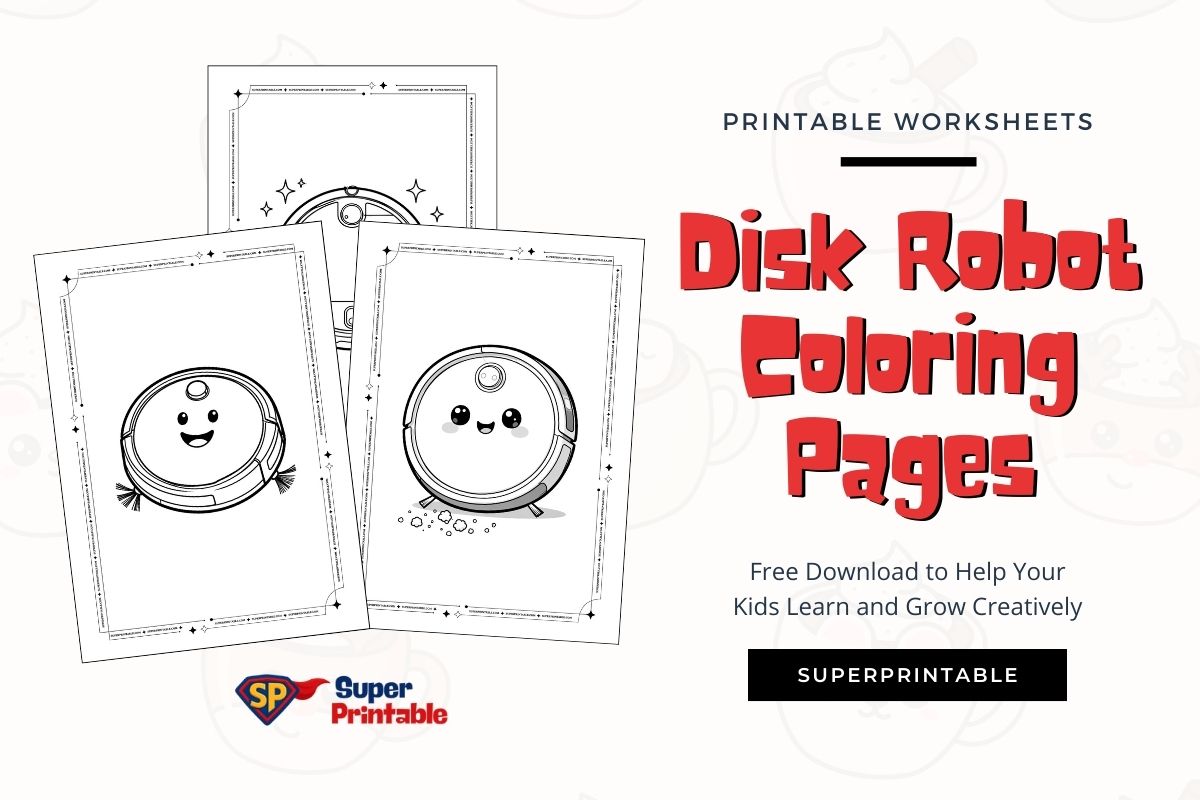 Disk Robot Coloring Pages for Kids (Free PDF Printables)