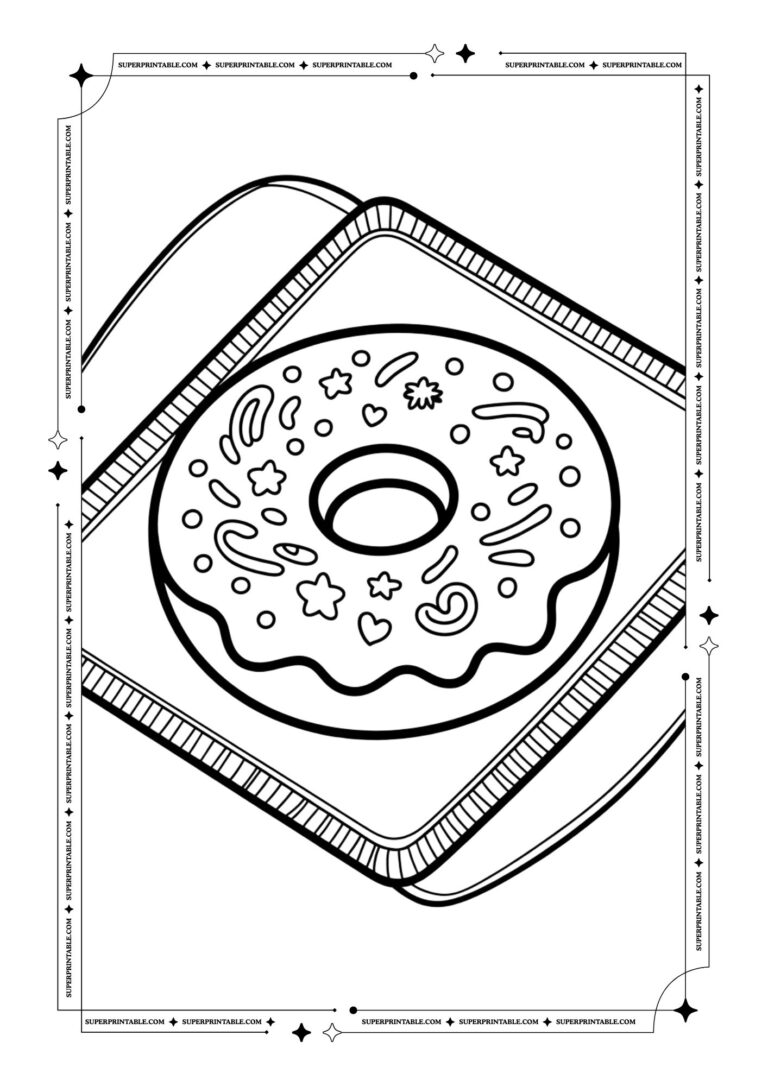 15 Donut Coloring Pages (Free PDF Printables)
