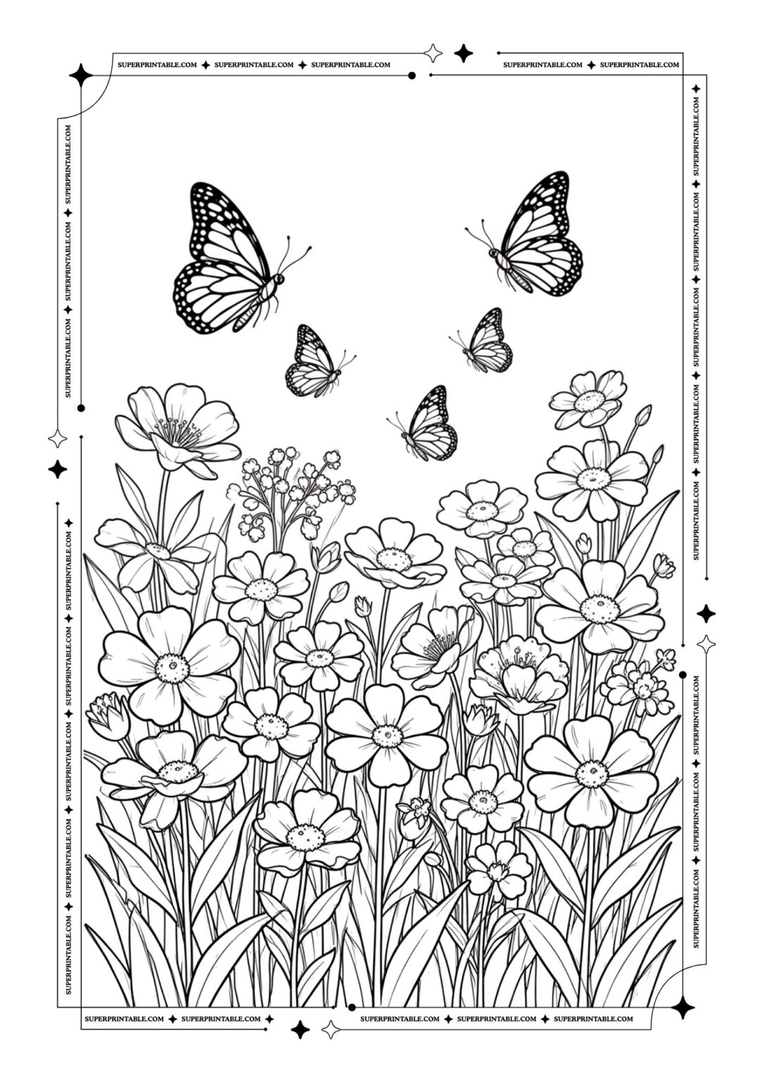 12+ Flowers Garden Coloring Pages (Free PDF Printables)