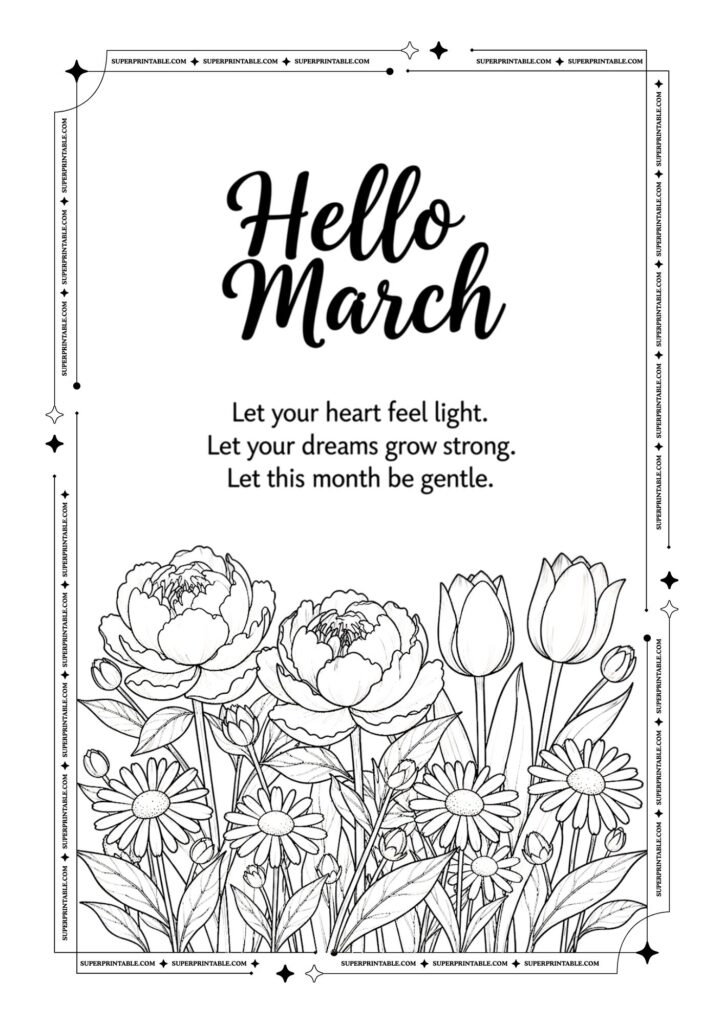 25+ Hello March Coloring Pages For Adults (Free PDF Printables)