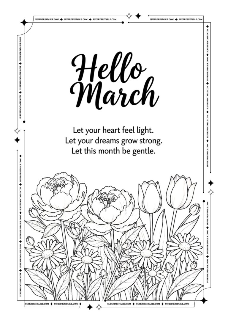 25+ Hello March Coloring Pages For Adults (Free PDF Printables)