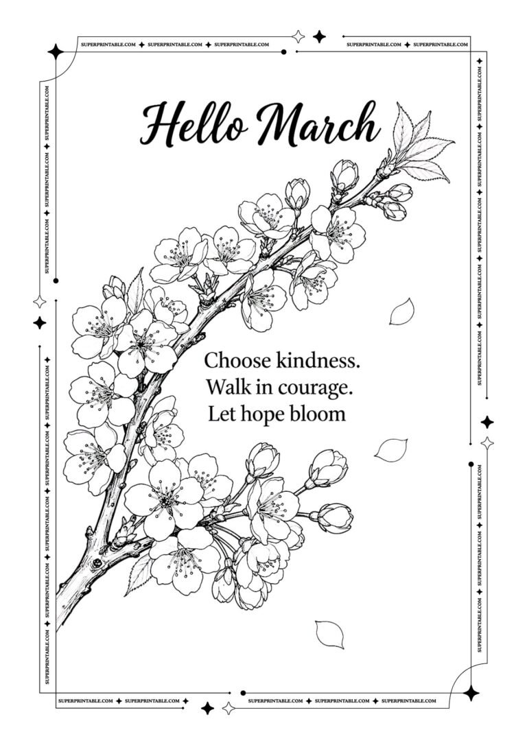 25+ Hello March Coloring Pages For Adults (Free PDF Printables)