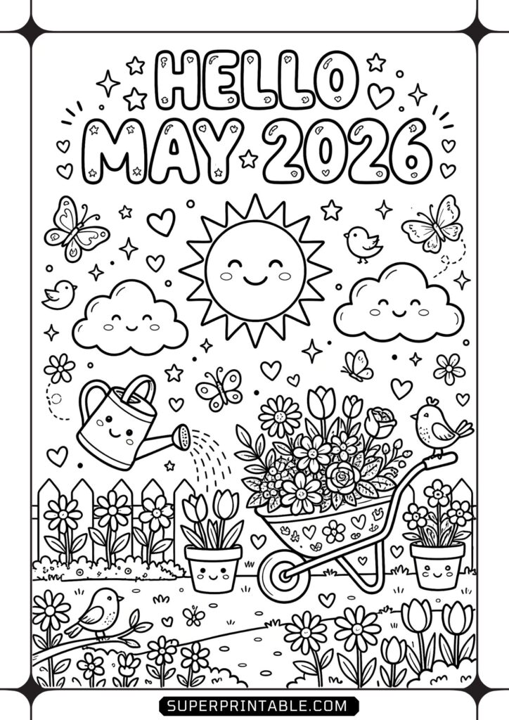 40 Hello May Coloring Pages (Free PDF Printables)