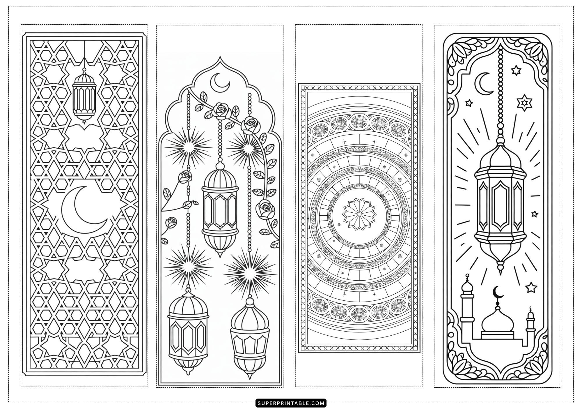 Islamic Bookmarks Coloring Pages (Free PDF Printables)