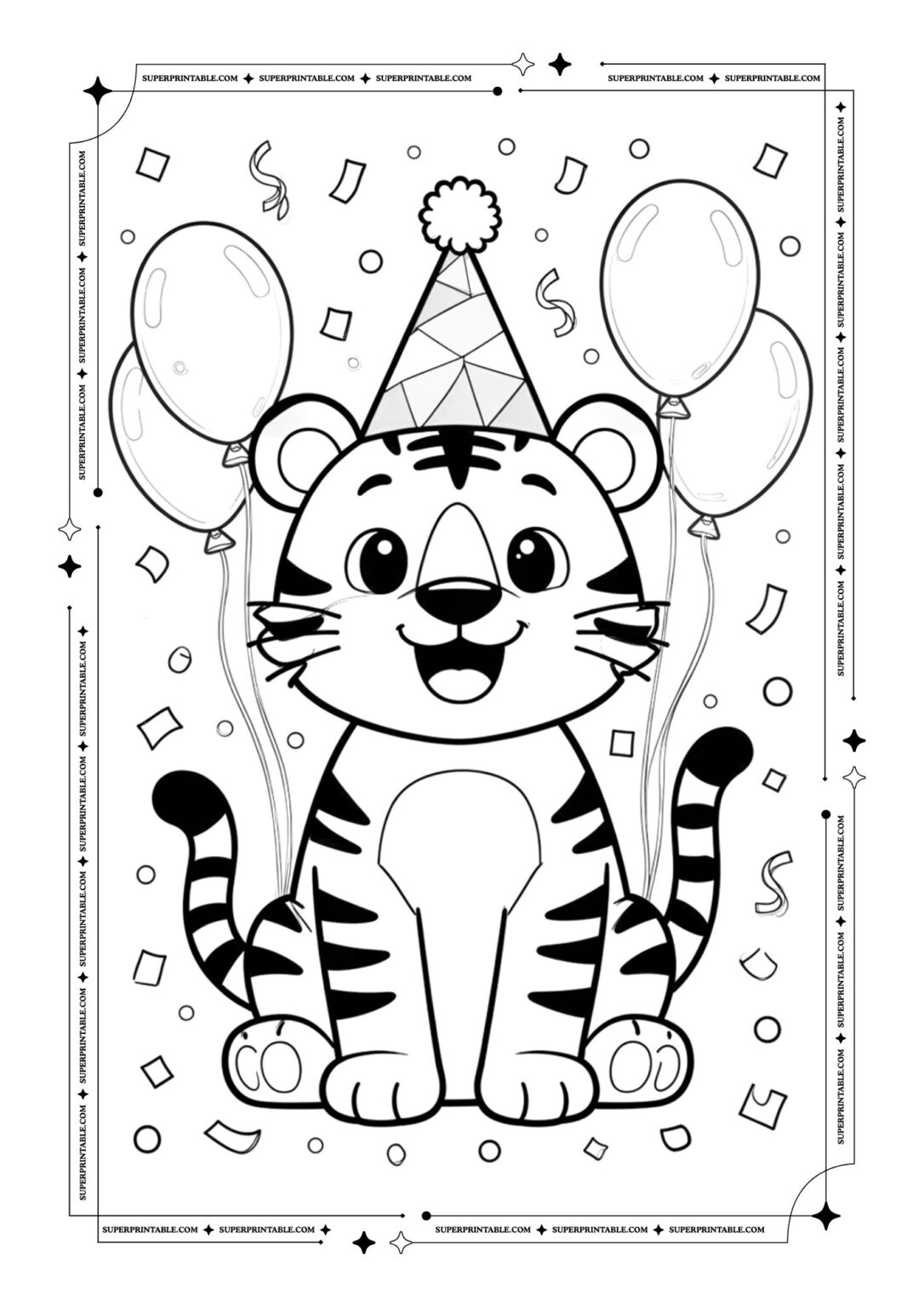 20 Kids Tiger Coloring Pages (Free PDF Printables)