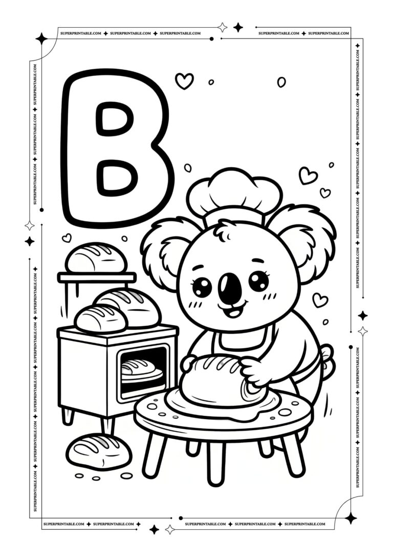 Koala Alphabet Coloring Pages (Free PDF Printables)
