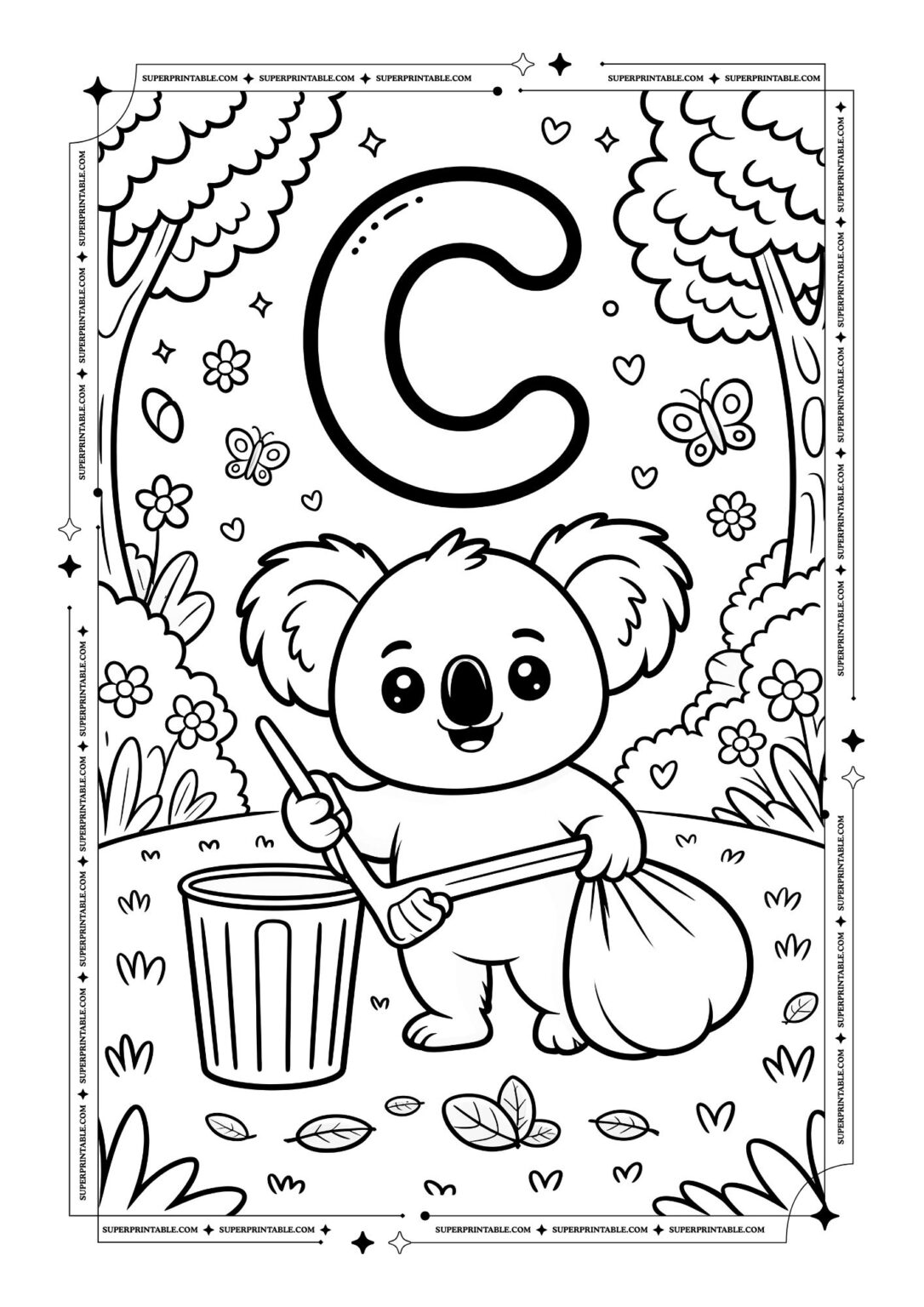 Koala Alphabet Coloring Pages (Free PDF Printables)