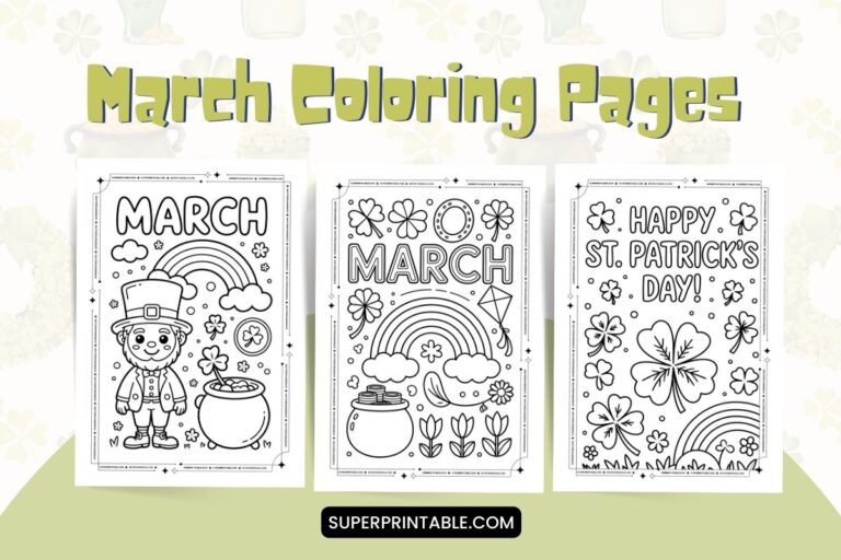 March Coloring Pages (Free PDF Printables)