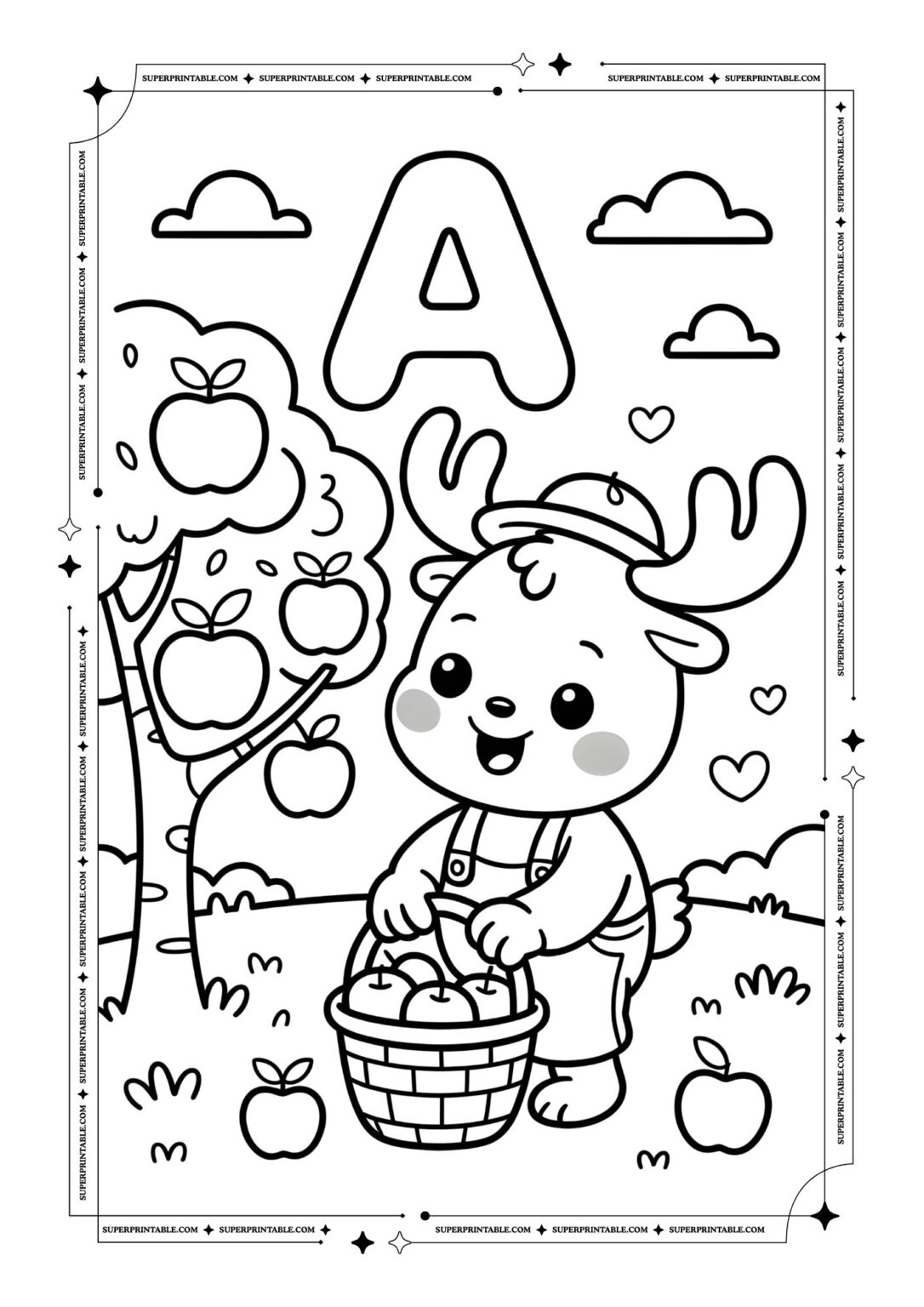 Moose Alphabet Coloring Pages (Free PDF Printables)