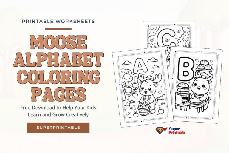 Moose Alphabet Coloring Pages (Free PDF Printables)