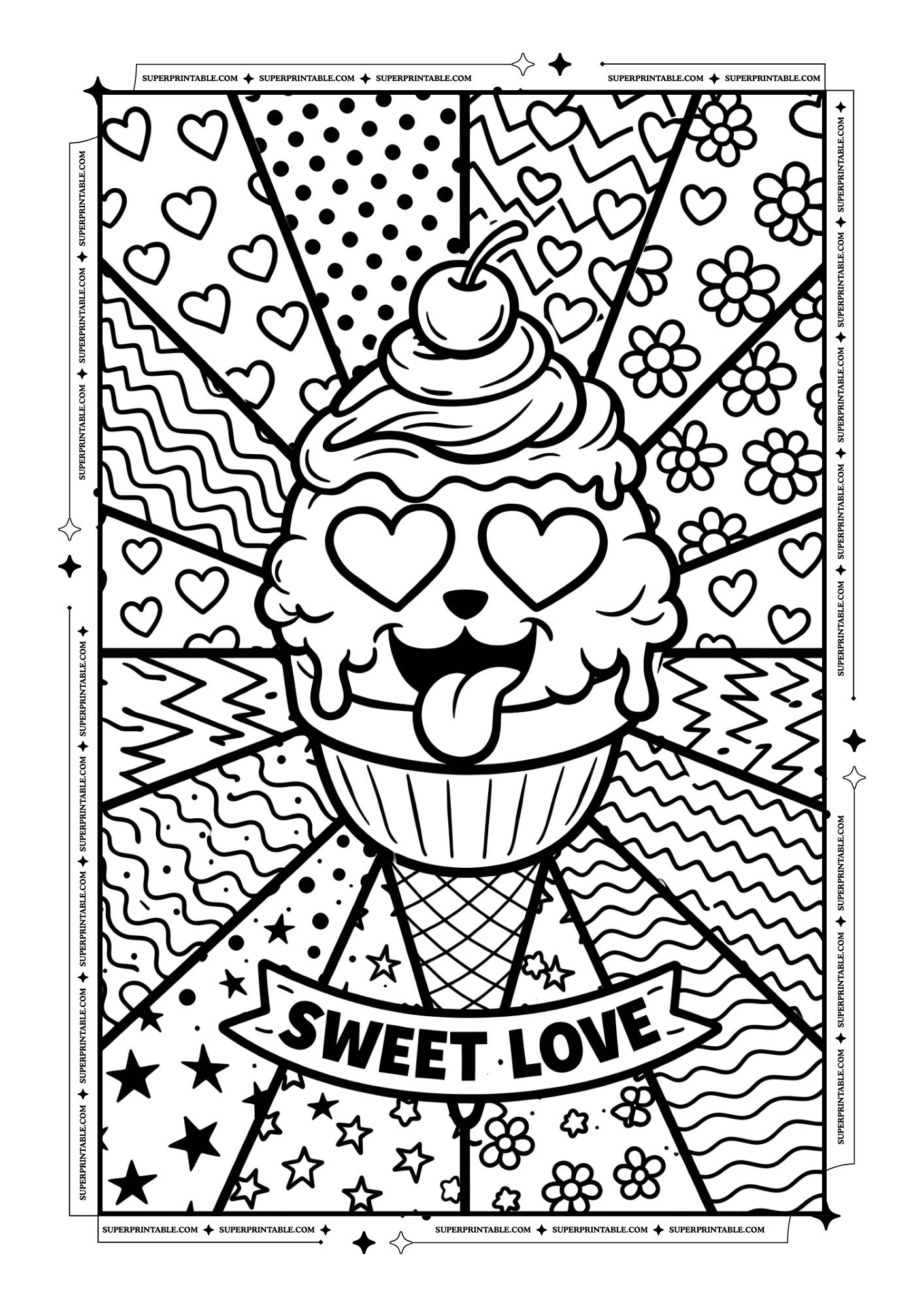Pop Art Ice Cream Coloring Pages For Kids & Adults (Free PDF)