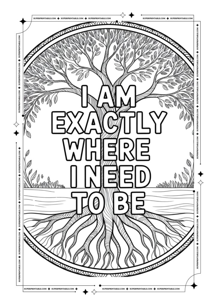 20 Positive Affirmation Self Esteem Coloring Pages For Adults