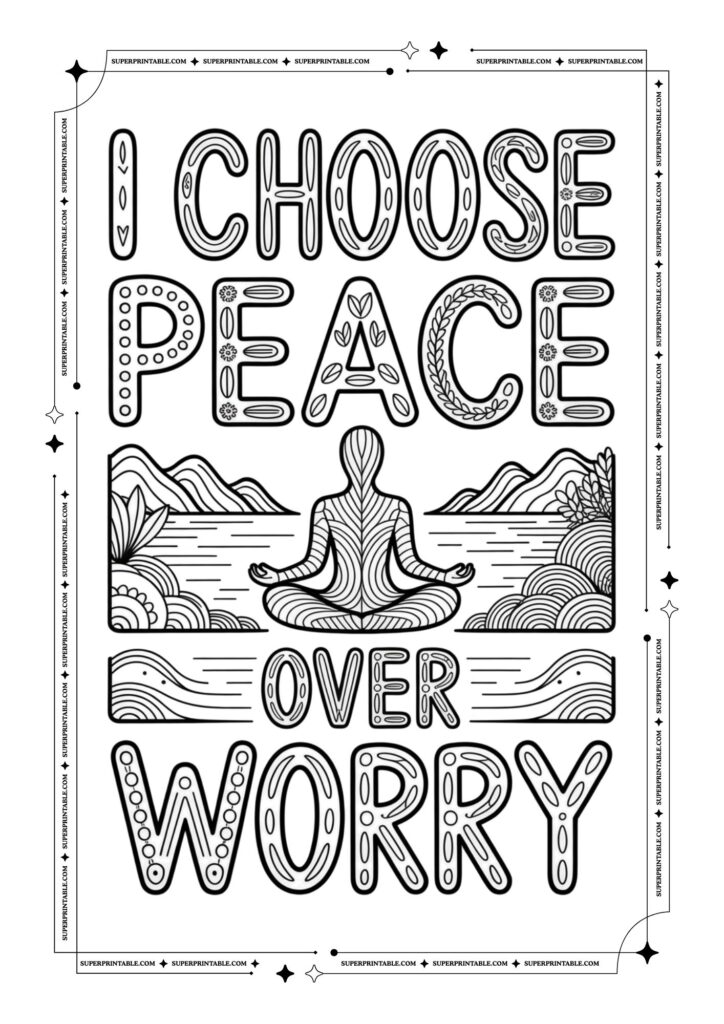 20 Positive Affirmation Self Esteem Coloring Pages For Adults