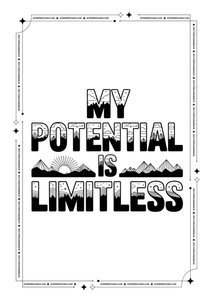 20 Positive Affirmation Self Esteem Coloring Pages For Adults