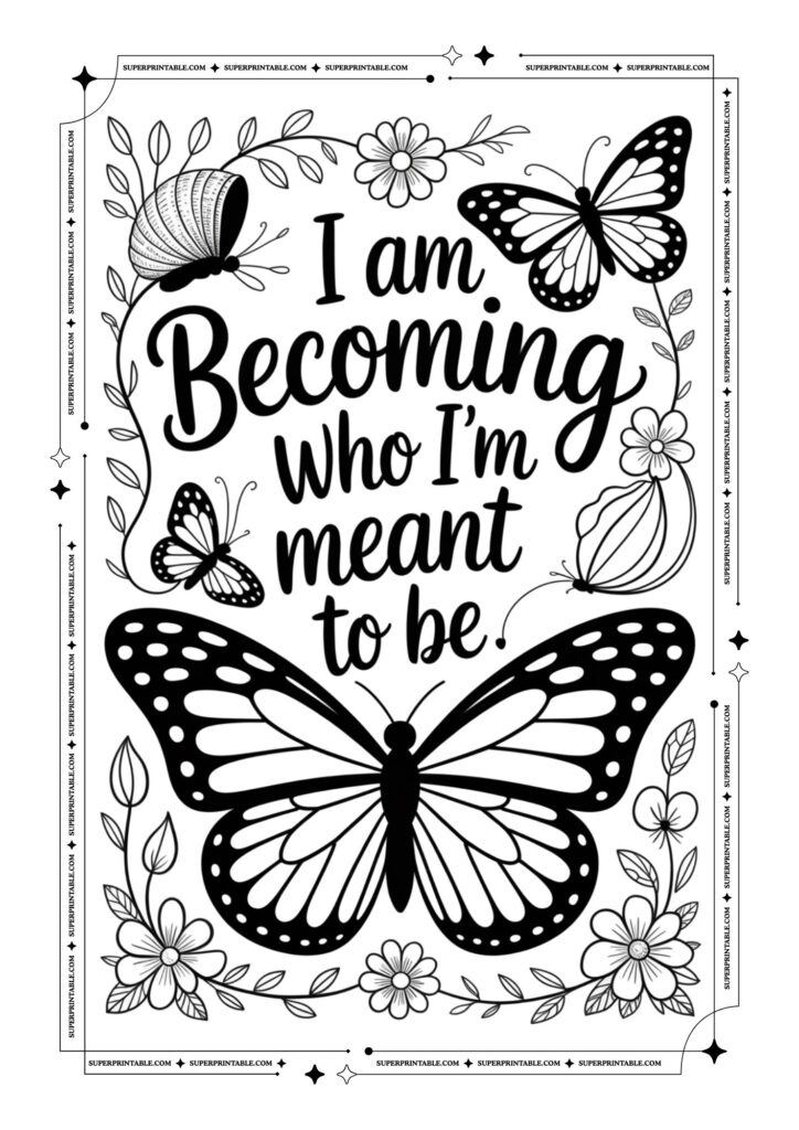 20 Positive Affirmation Self Esteem Coloring Pages For Adults