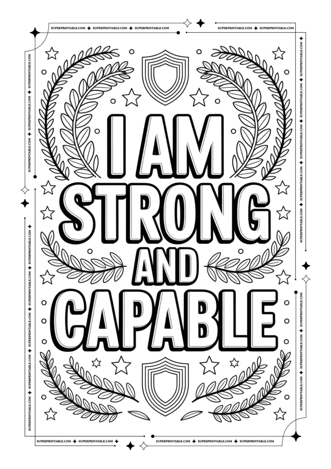 20 Positive Affirmation Self Esteem Coloring Pages For Adults