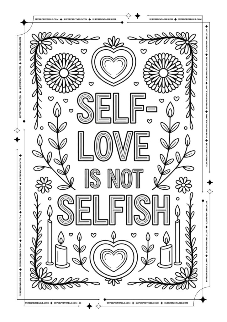 20 Positive Affirmation Self Esteem Coloring Pages For Adults