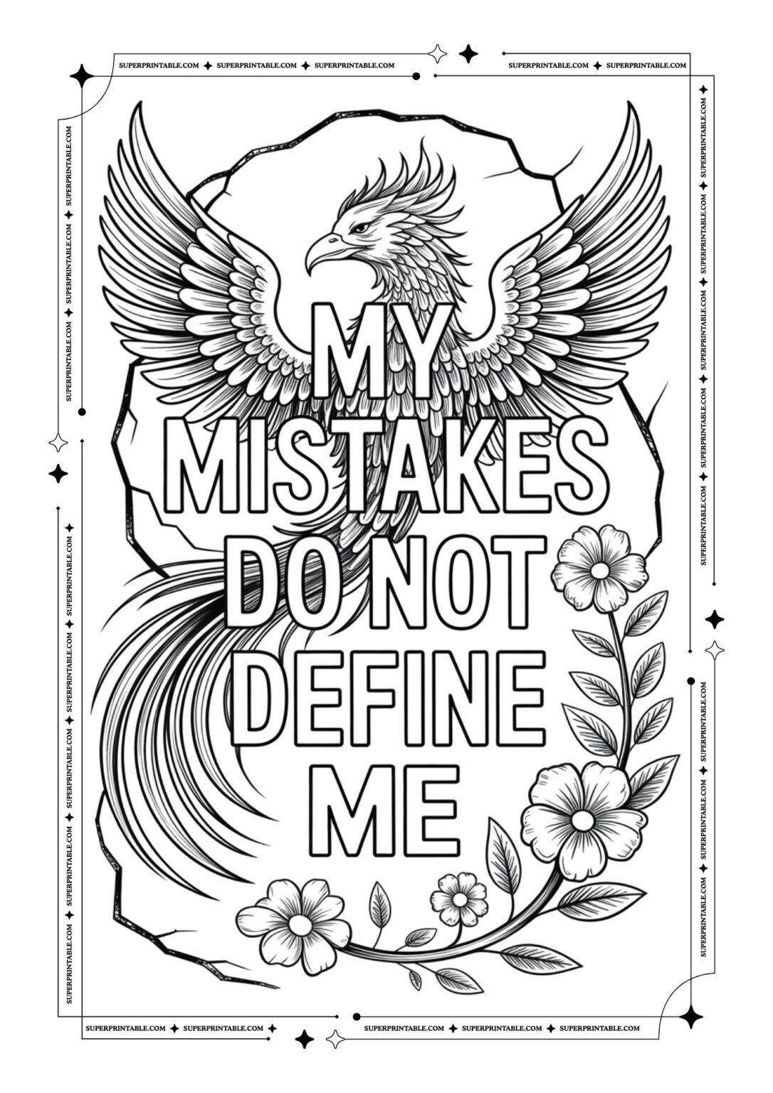 20 Positive Affirmation Self Esteem Coloring Pages For Adults