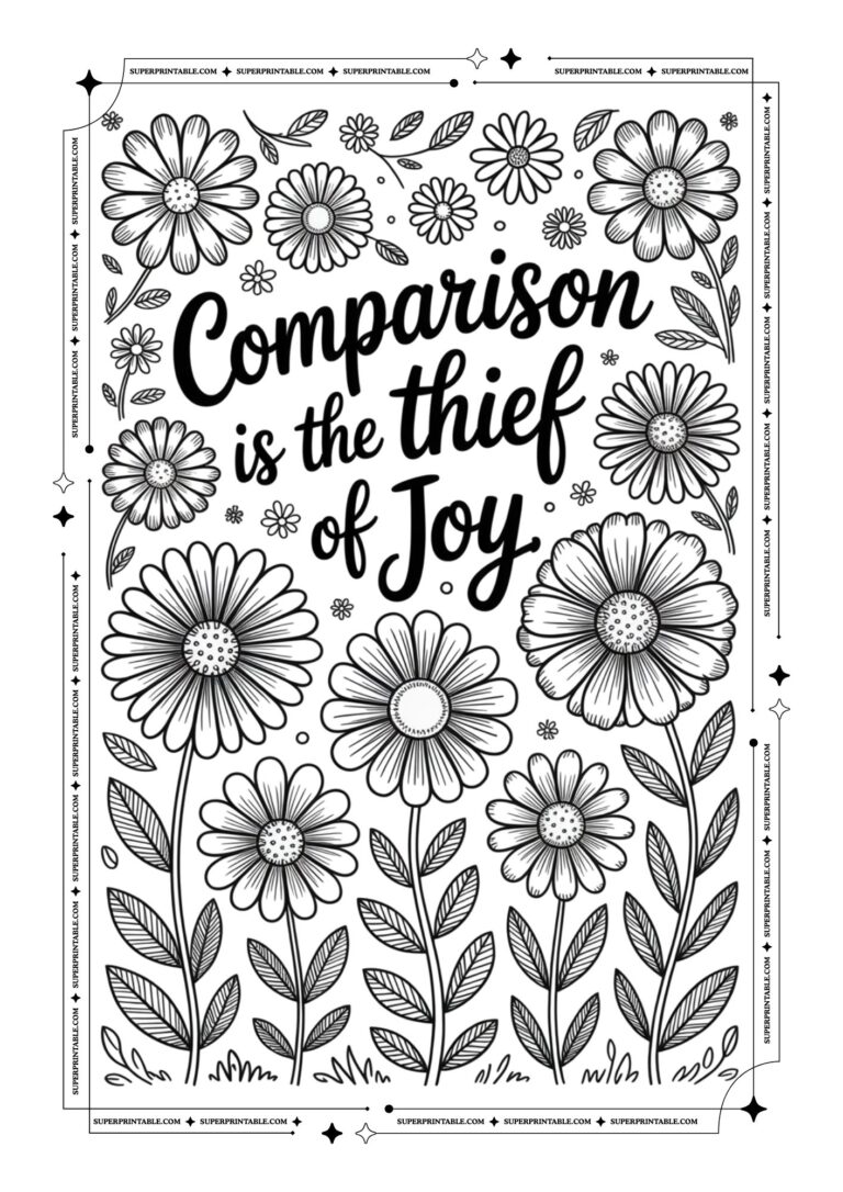 20 Positive Affirmation Self Esteem Coloring Pages For Adults