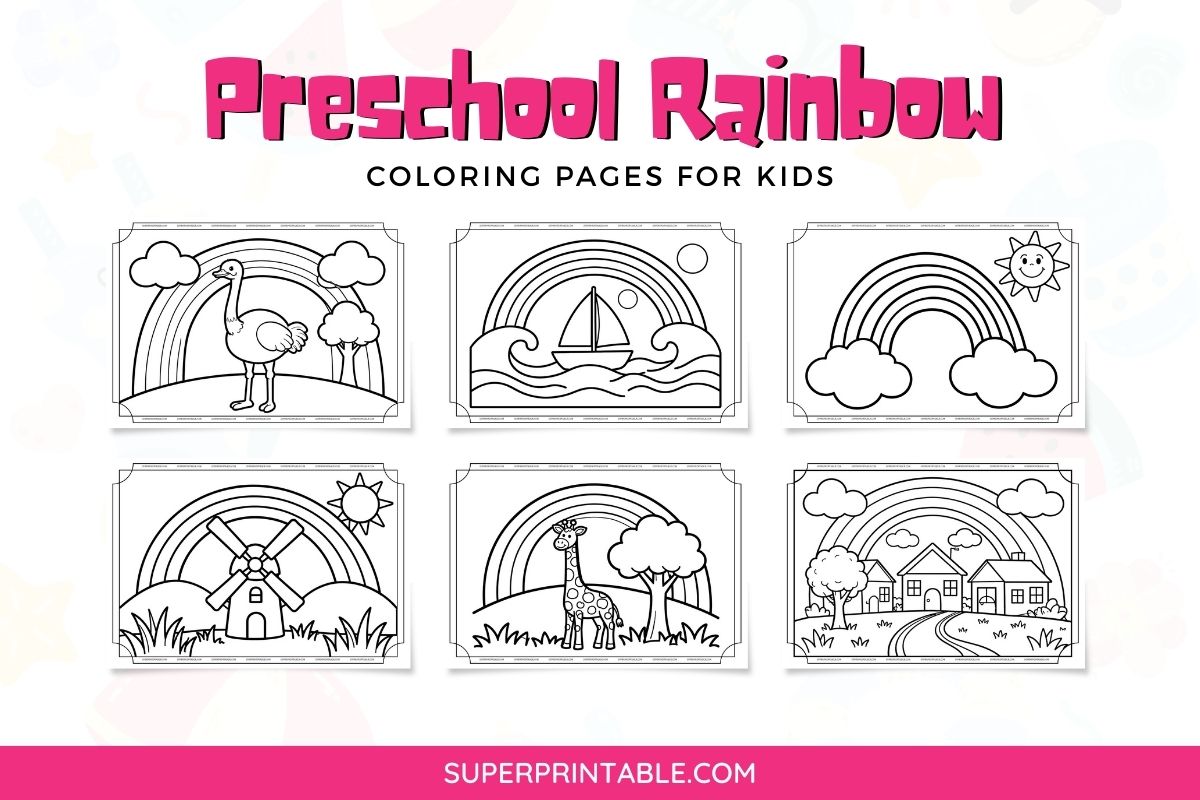 Preschool Rainbow Coloring Pages (Free PDF Printables)
