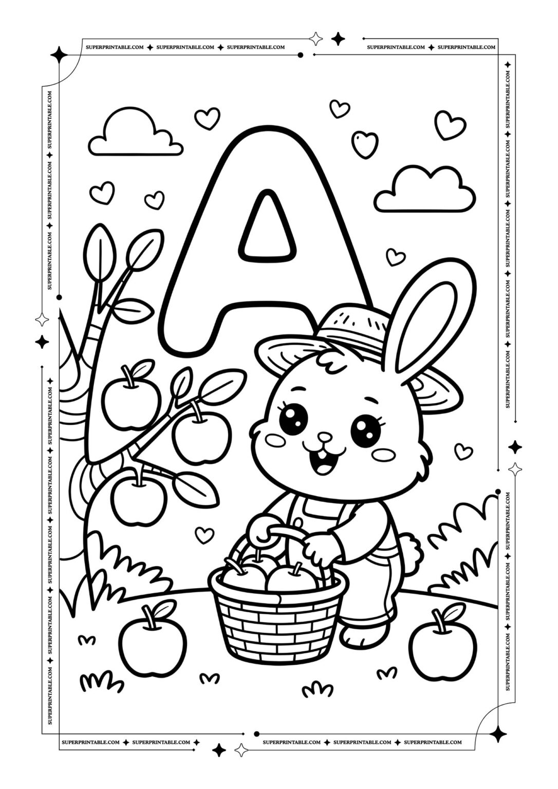 Rabbit Alphabet Coloring Pages (Free PDF Printables)