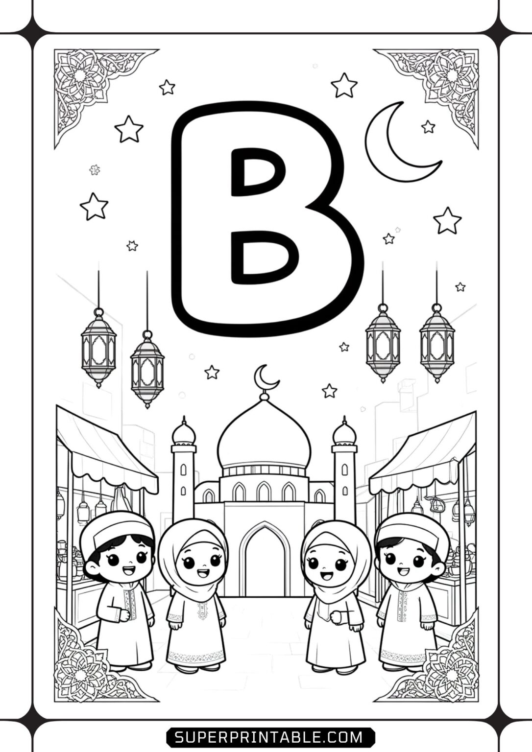 Ramadan Kareem Alphabet Coloring Pages (Free PDF Printables)
