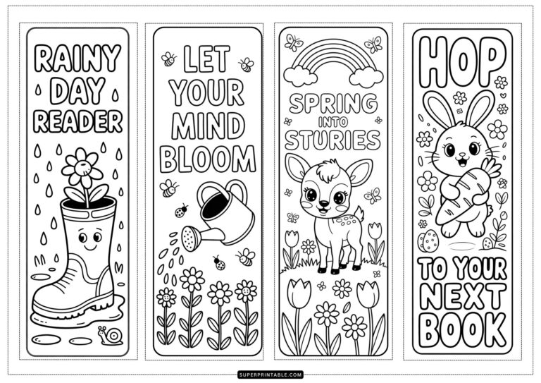 15+ Seasonal Bookmarks Coloring Collection (Free PDF)