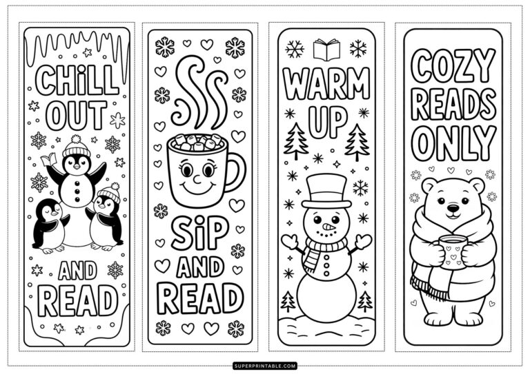 15+ Seasonal Bookmarks Coloring Collection (Free PDF)