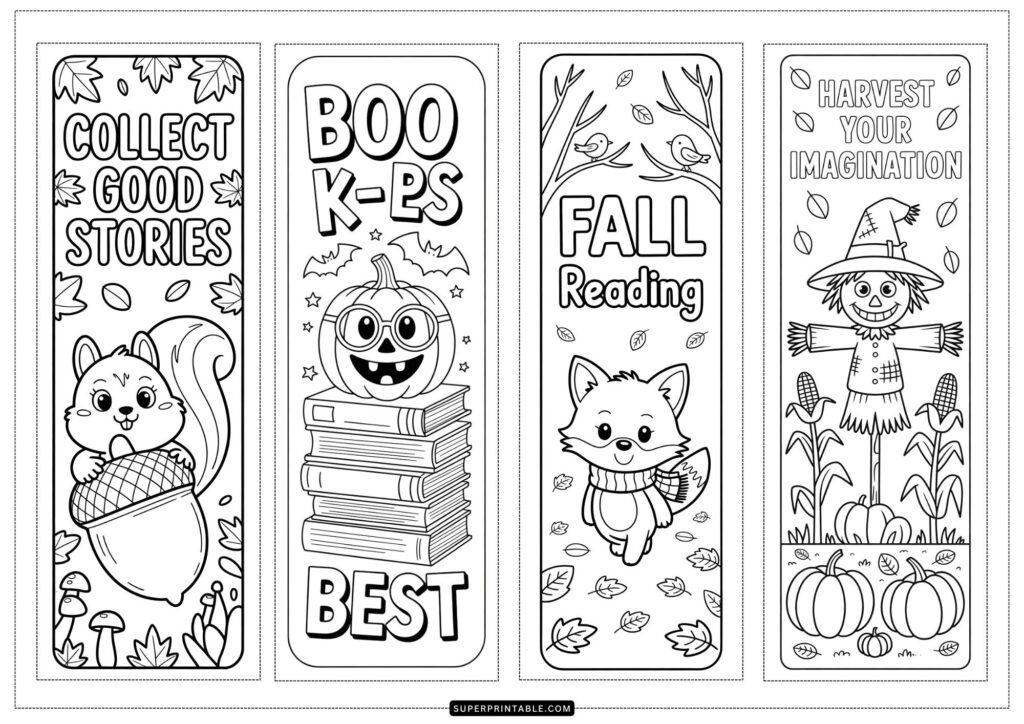15+ Seasonal Bookmarks Coloring Collection (Free PDF)