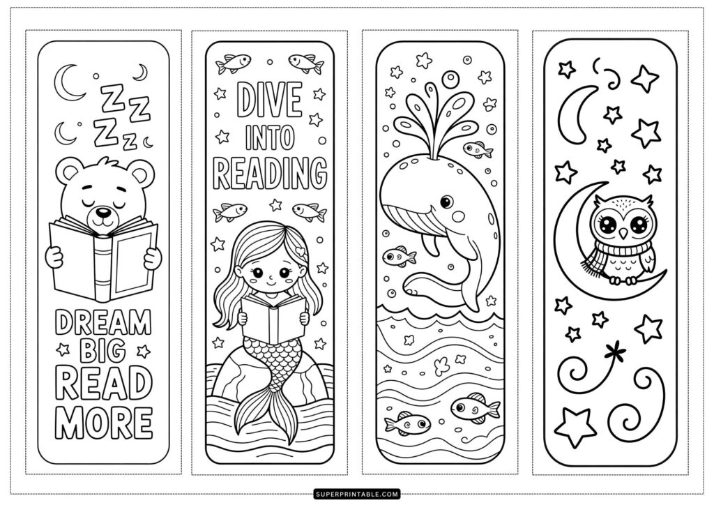 20 Spring Bookmarks Coloring Collection (Free PDF Printables)