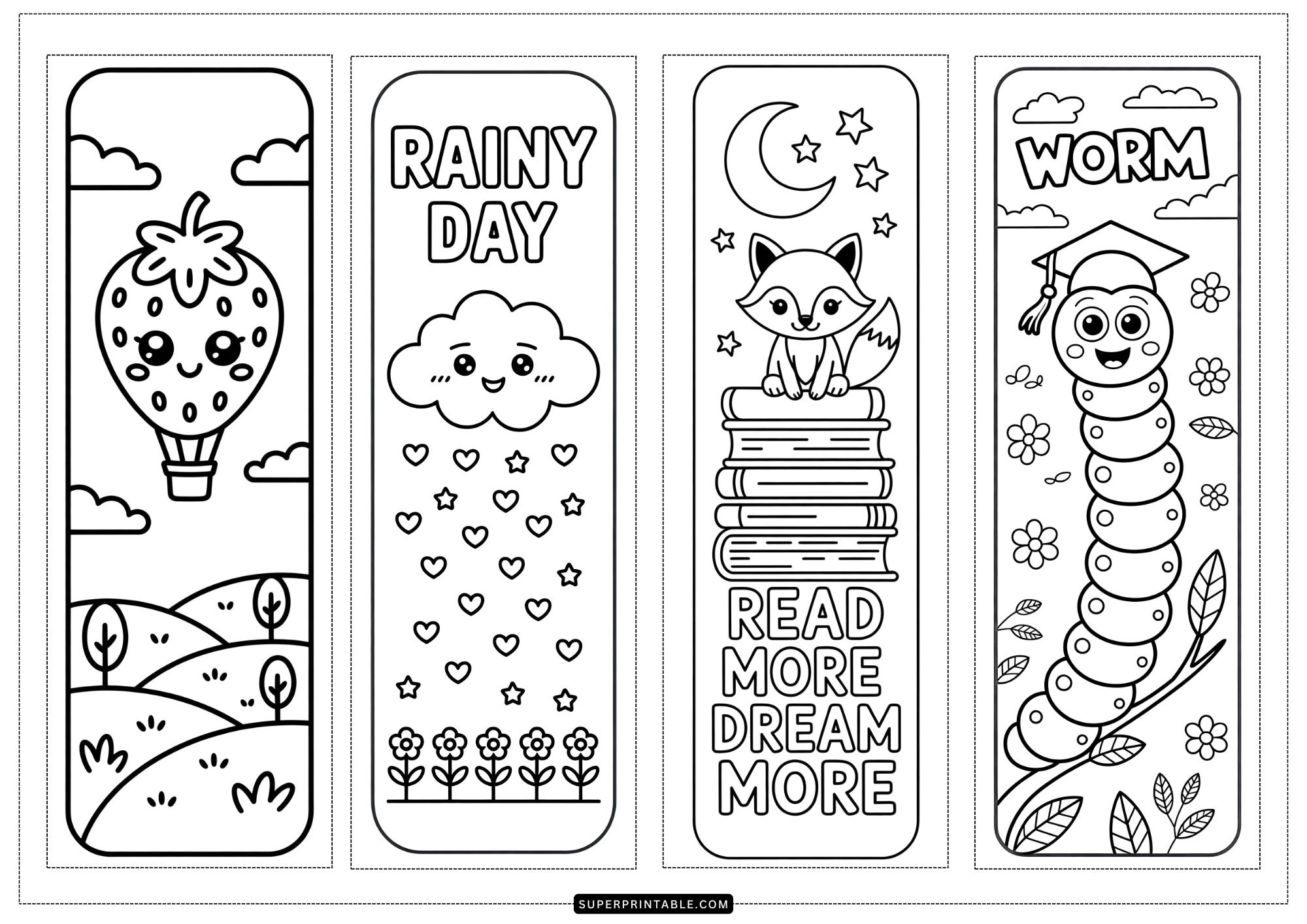 20 Spring Bookmarks Coloring Collection (Free PDF Printables)