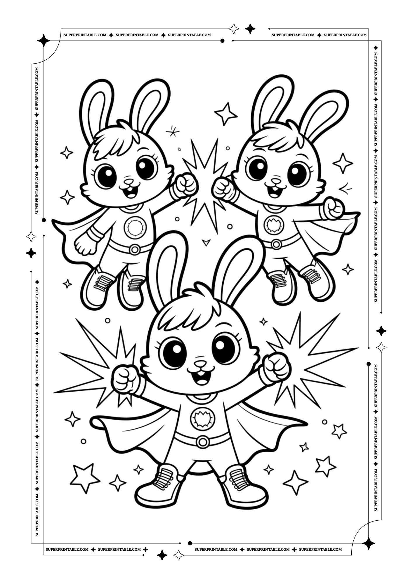 10+ Superhero Bunny Coloring Pages (Free PDF Printables)