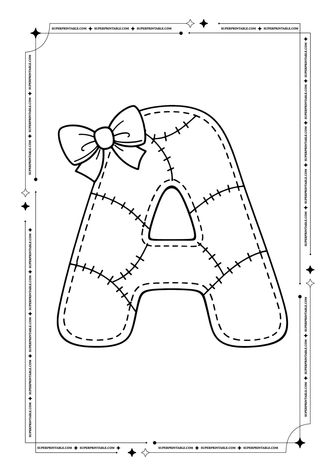 Sweet Stitches ABC Coloring Set (Free PDF Printables)