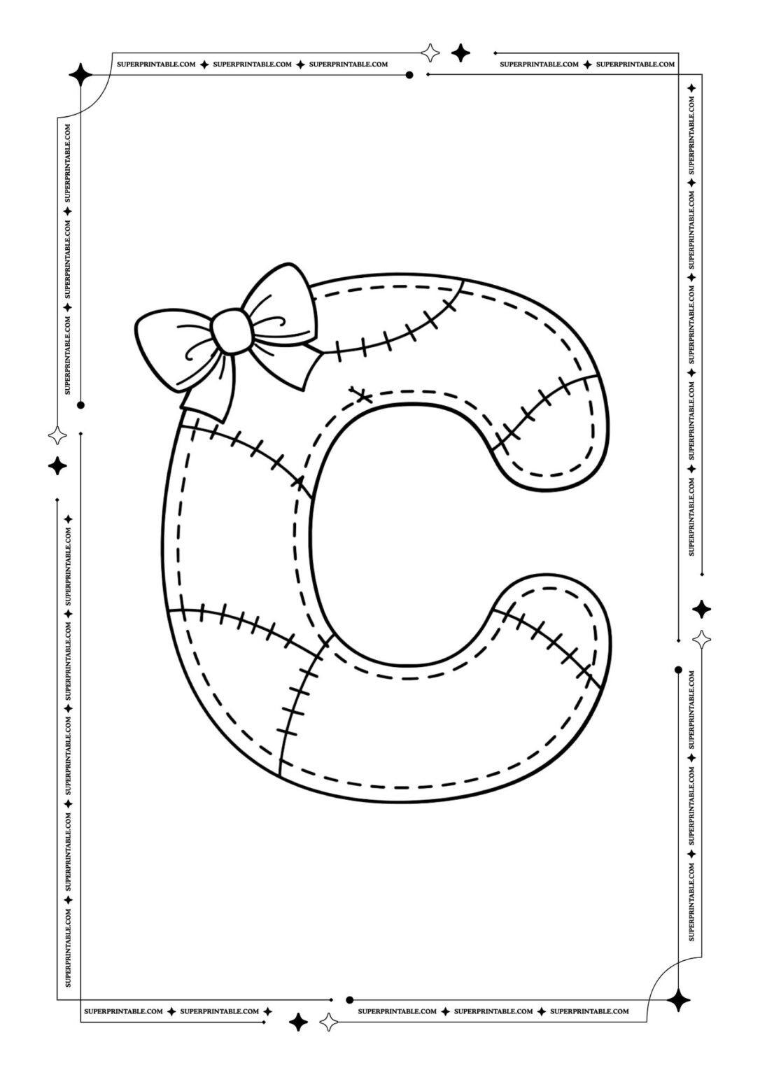 Sweet Stitches ABC Coloring Set (Free PDF Printables)