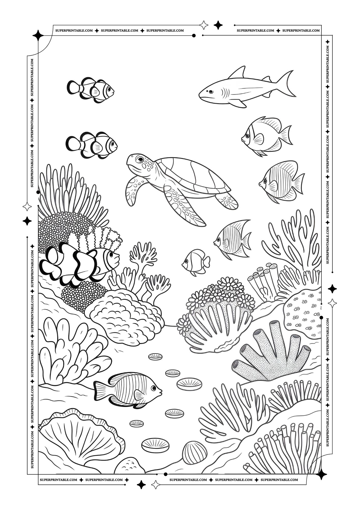 10+ Underwater Life Coloring Pages (Free PDF Printables)