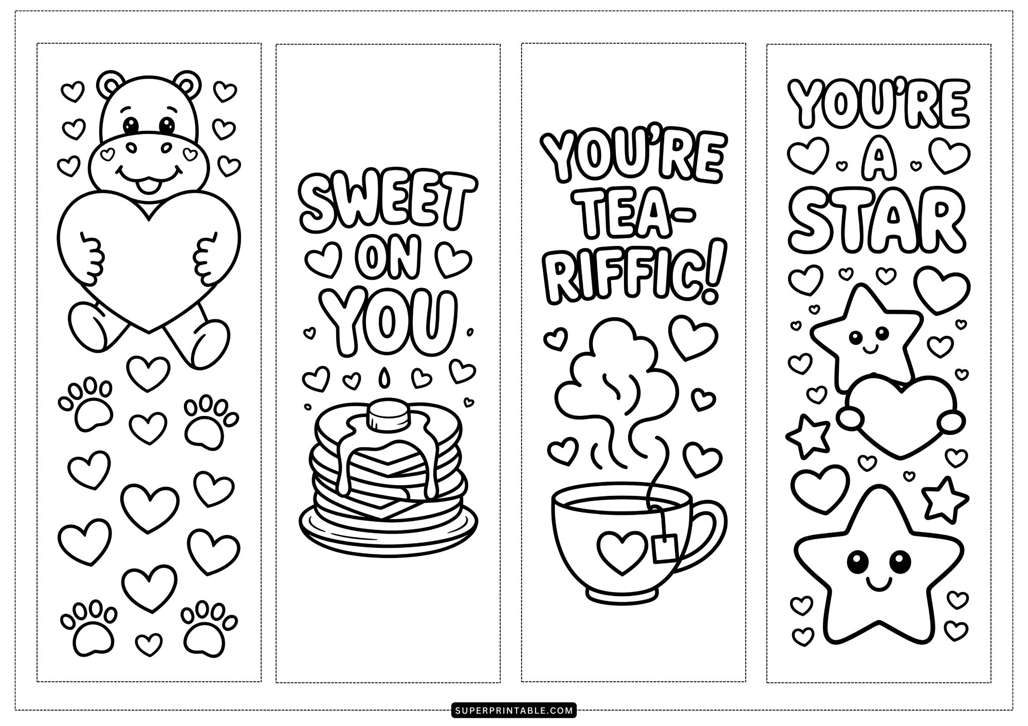30 Valentine's Day Bookmarks Coloring Pages (Free PDF)