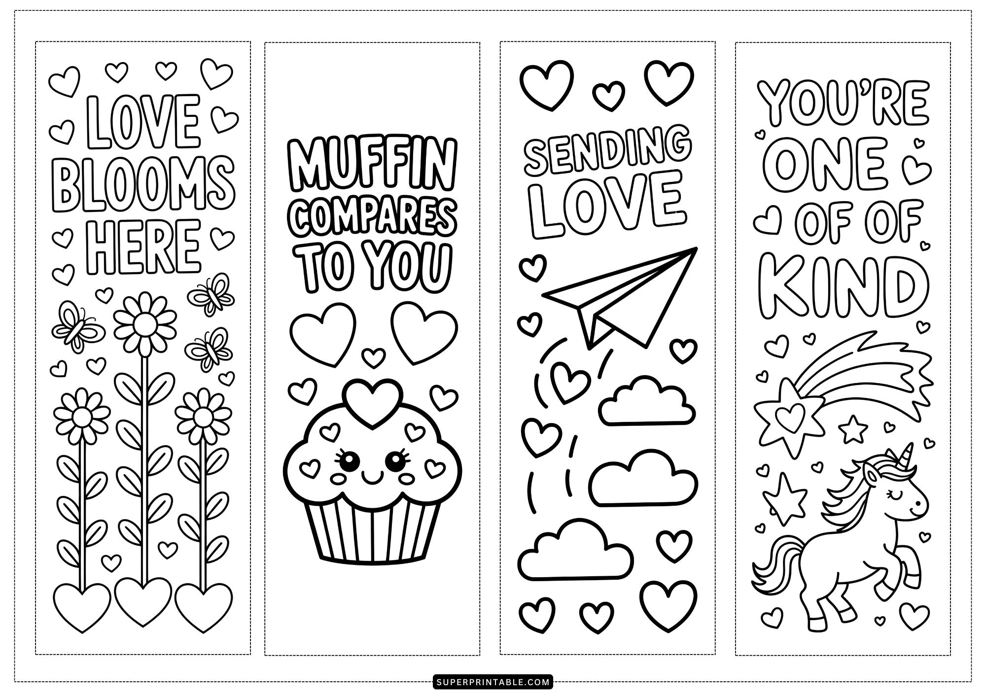 30 Valentine's Day Bookmarks Coloring Pages (Free PDF)