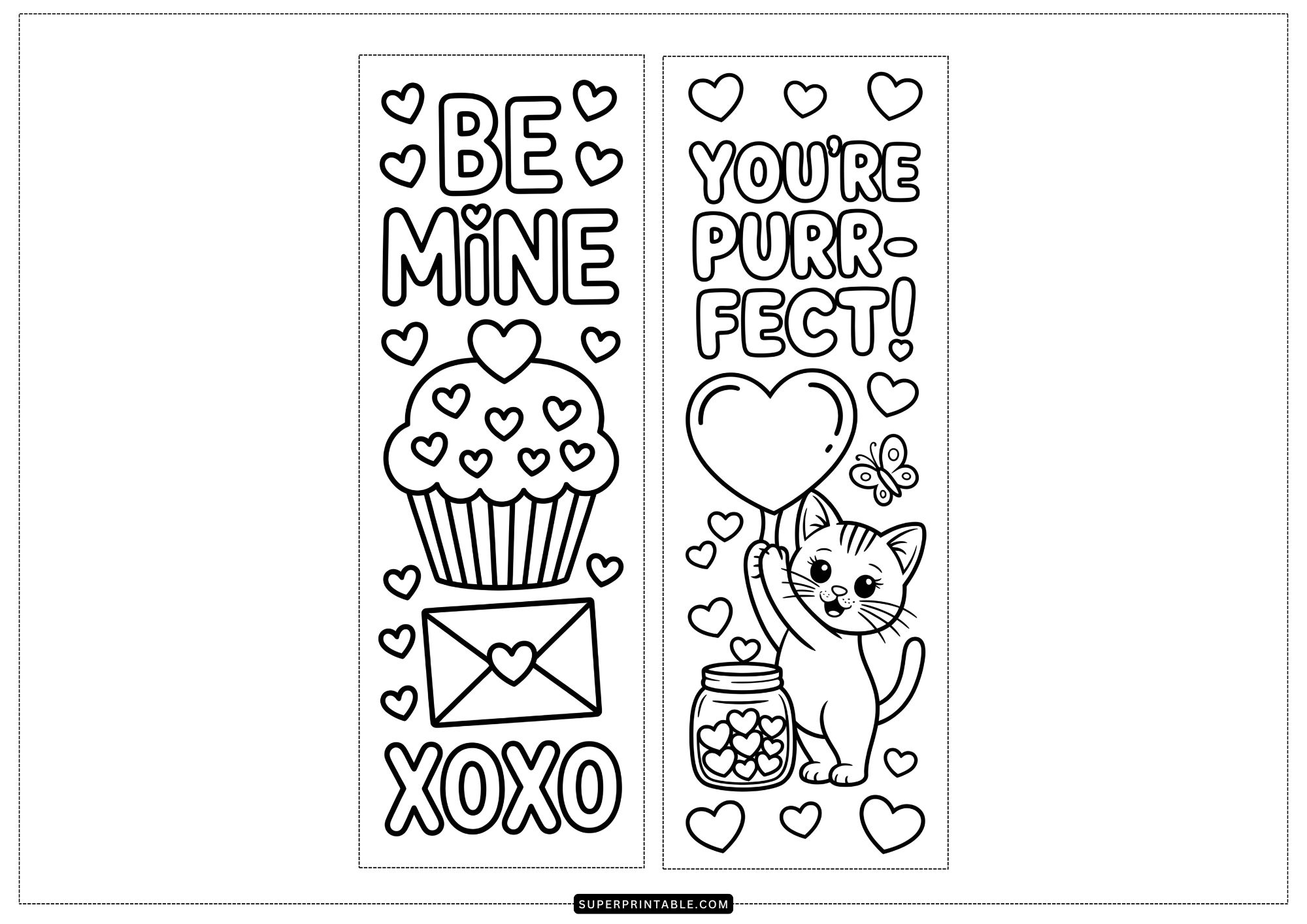 30 Valentine's Day Bookmarks Coloring Pages (Free PDF)