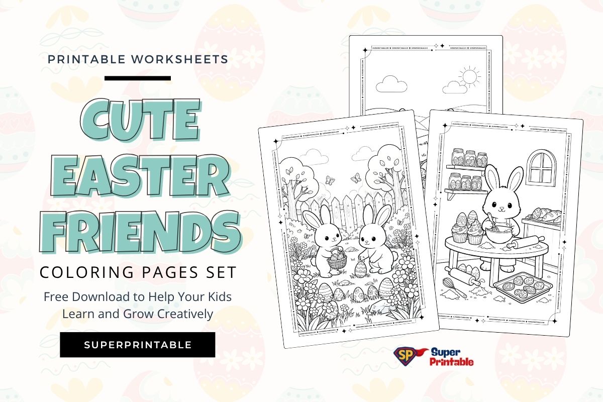 10 Cute Easter Friends Coloring Pages (Free PDF Printables)