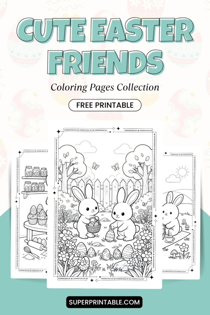 10 Cute Easter Friends Coloring Pages (Free PDF Printables)