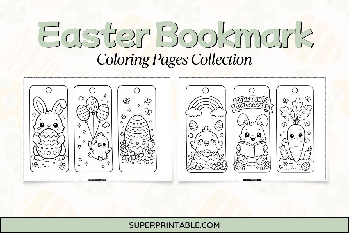 10+ Easter Bookmark Coloring Pages (Free Printable PDF)