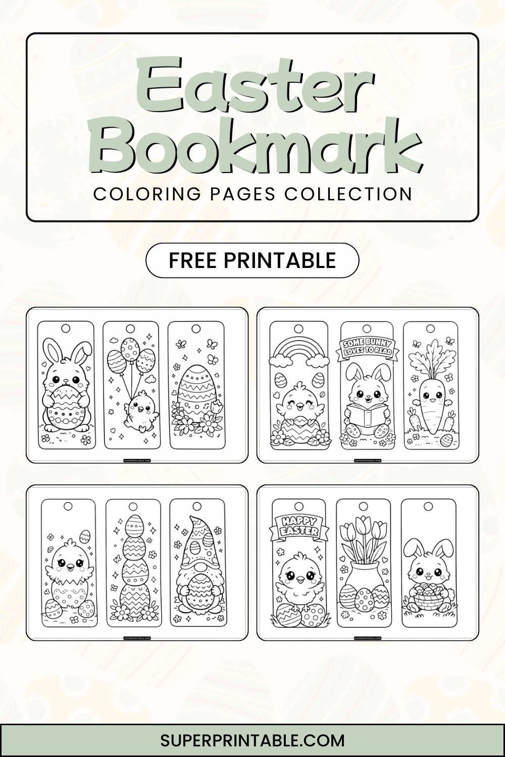 10+ Easter Bookmark Coloring Pages (Free Printable PDF)